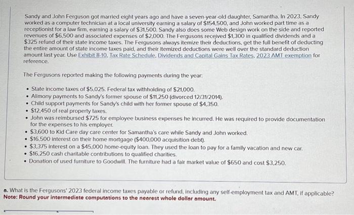 EXHIBIT 8-10 2023 Earned Income Credit Table All | Chegg.com