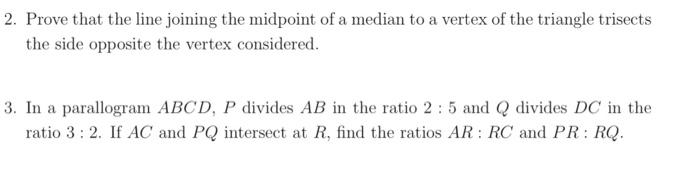 Solved 2. Prove that the line joining the midpoint of a | Chegg.com