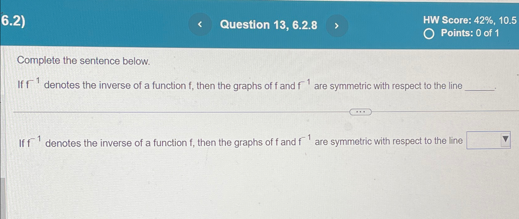 Solved 6.2)Question 13, 6.2.8HW Score: 42%,10.5Points: 0 ﻿of | Chegg.com