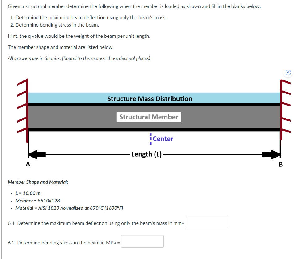 Solved Given a structural member determine the following | Chegg.com