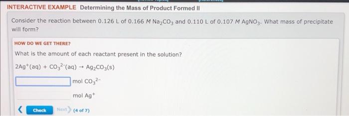 Solved INTERACTIVE EXAMPLE Determining the Mass of Product | Chegg.com