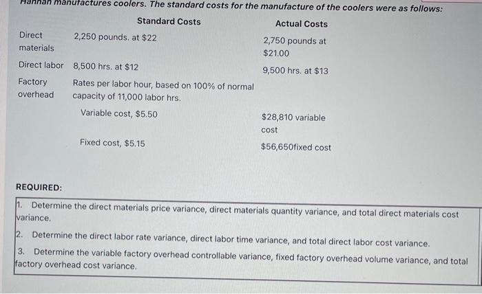 Solved 1. Determine the direct materials price variance, | Chegg.com