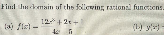 Solved 1. A Rational Function is a quotient (fraction) of | Chegg.com