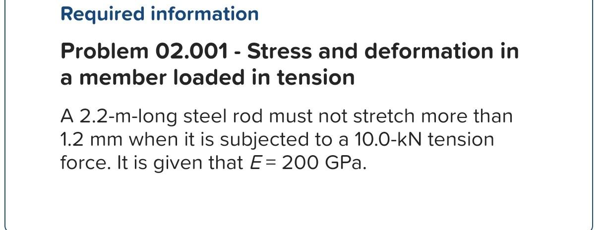 Solved Required information Problem 02.001 - Stress and | Chegg.com