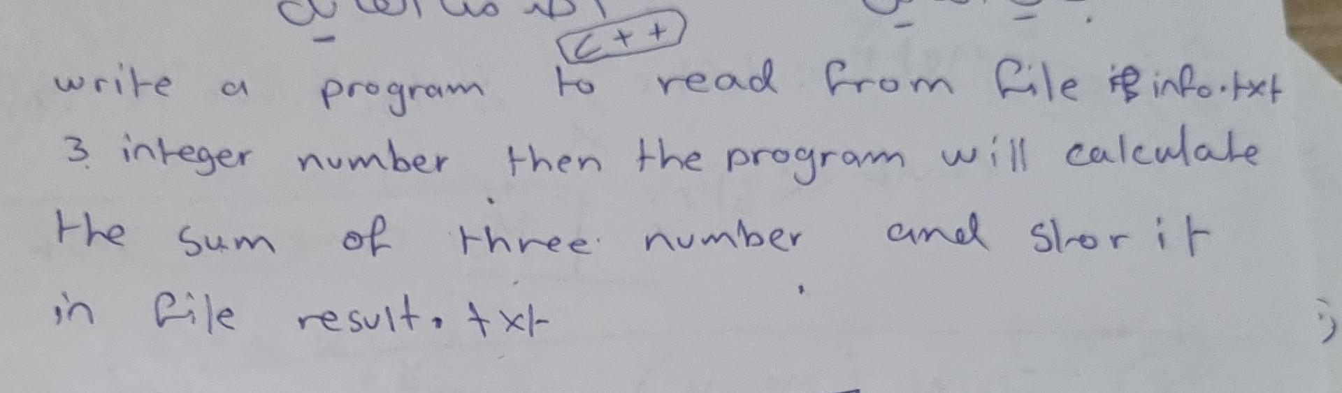 Solved C++ СА write program to read from file is info.txt 3 | Chegg.com
