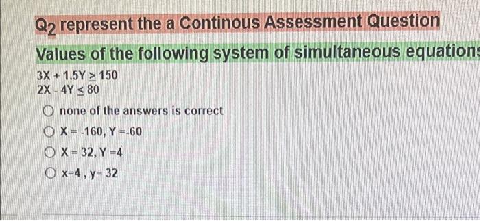 Solved Q2 represent the a Continous Assessment Question | Chegg.com
