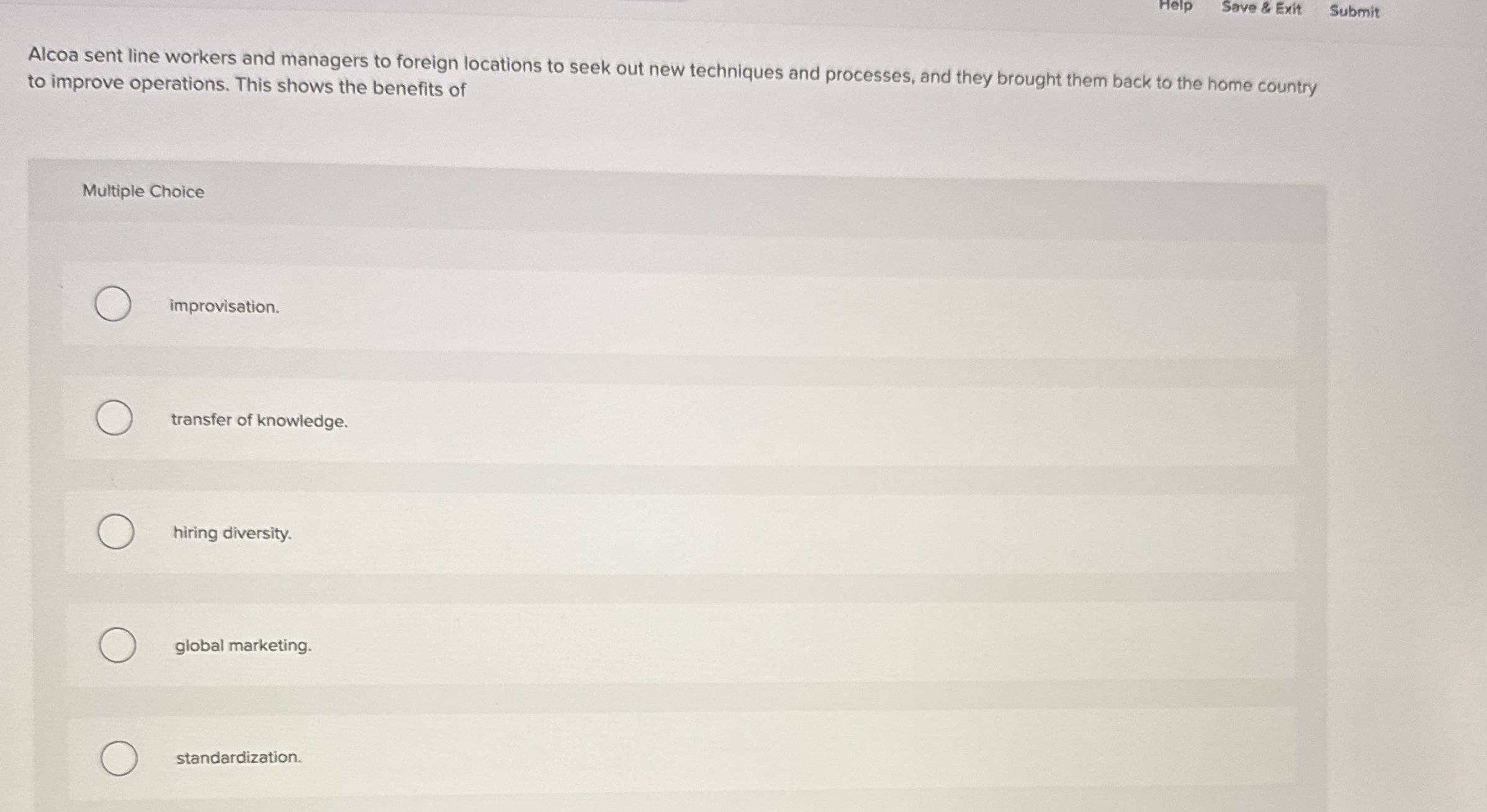 Solved HelpSave & ExitSubmitAlcoa sent line workers and | Chegg.com