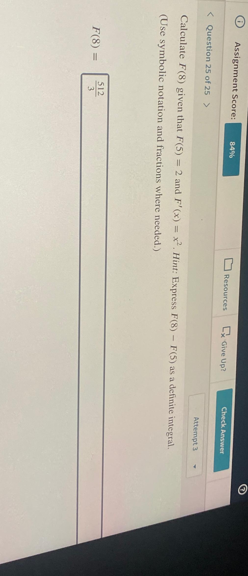 Solved (i) ﻿Assignment Score:ResourcesGive Up?Question 25 | Chegg.com
