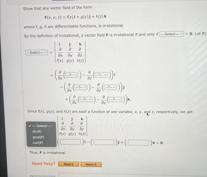 Solved Shar that any vector feld of the form. \\[ r(x, r, | Chegg.com