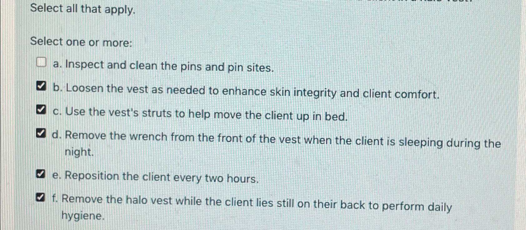 Solved Select all that apply.Select one or more:a. ﻿Inspect | Chegg.com