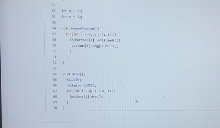 Following the class example of making a button in | Chegg.com