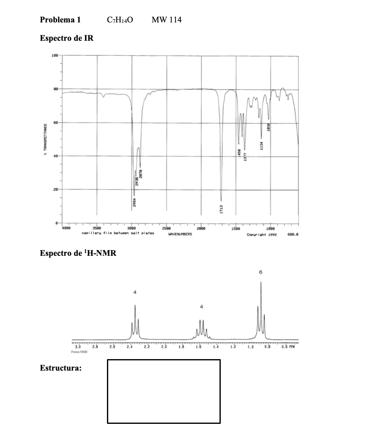 Solved Using the NMR and IR spectra provide the structure | Chegg.com