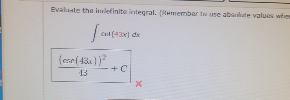 Solved Evaluate the indefinite integral. (Remember to use | Chegg.com