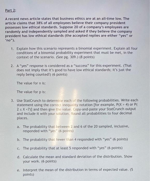 Solved Use StatCrunch whenever possible. Include all | Chegg.com