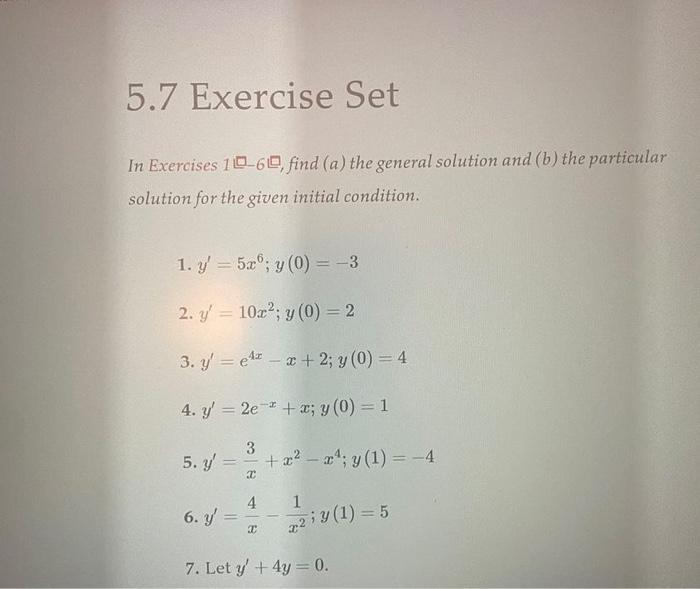 Solved In Exercises 1 6 Find A The General Solution And