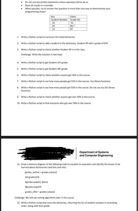 Solved (((((((Do not use any print) statements unless | Chegg.com