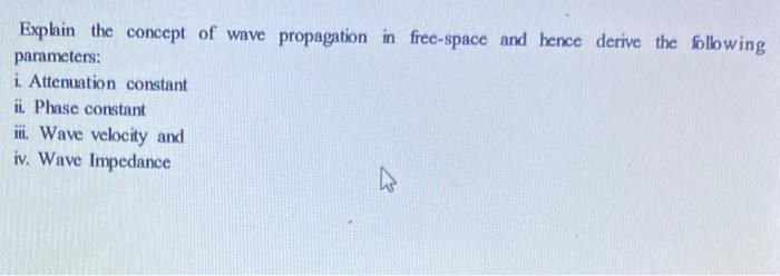 Solved Explain the concept of wave propagation in free-space | Chegg.com