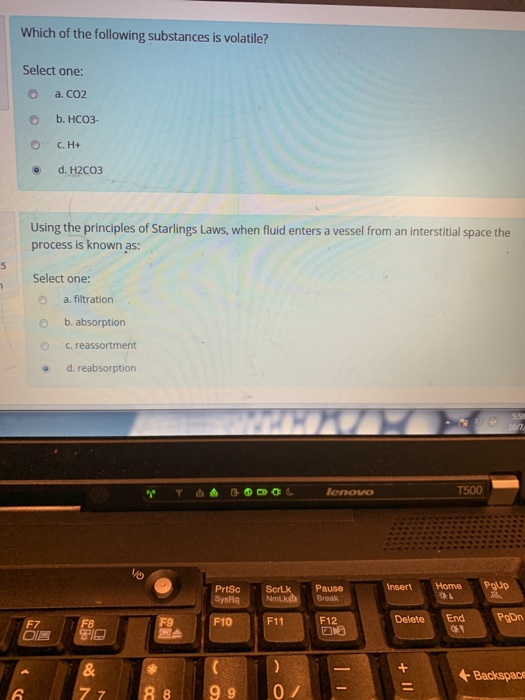 Solved Which of the following substances is volatile? Select | Chegg.com