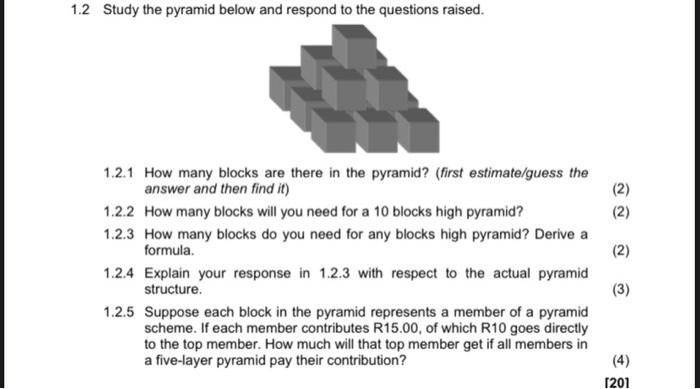Solved 1.2 Study the pyramid below and respond to the | Chegg.com