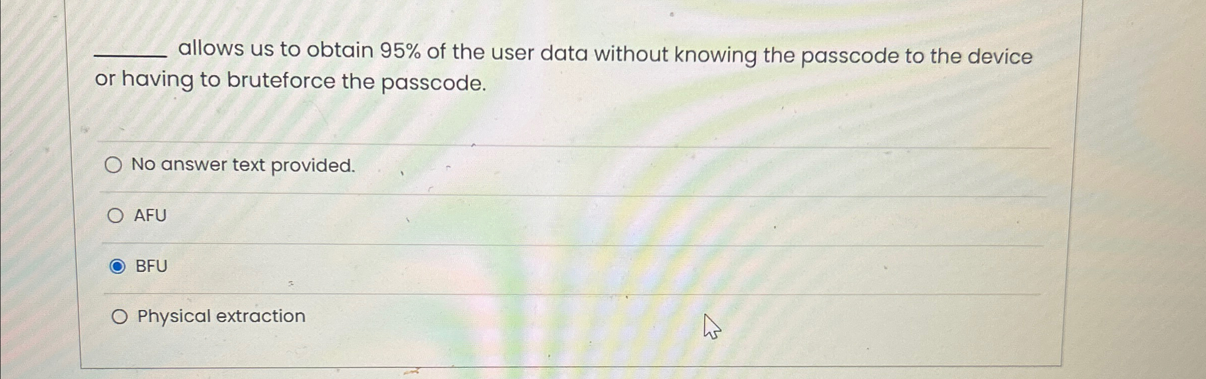 Solved allows us to obtain 95% ﻿of the user data without | Chegg.com