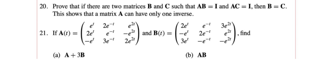Solved Prove That If There Are Two Matrices B ﻿and C ﻿such