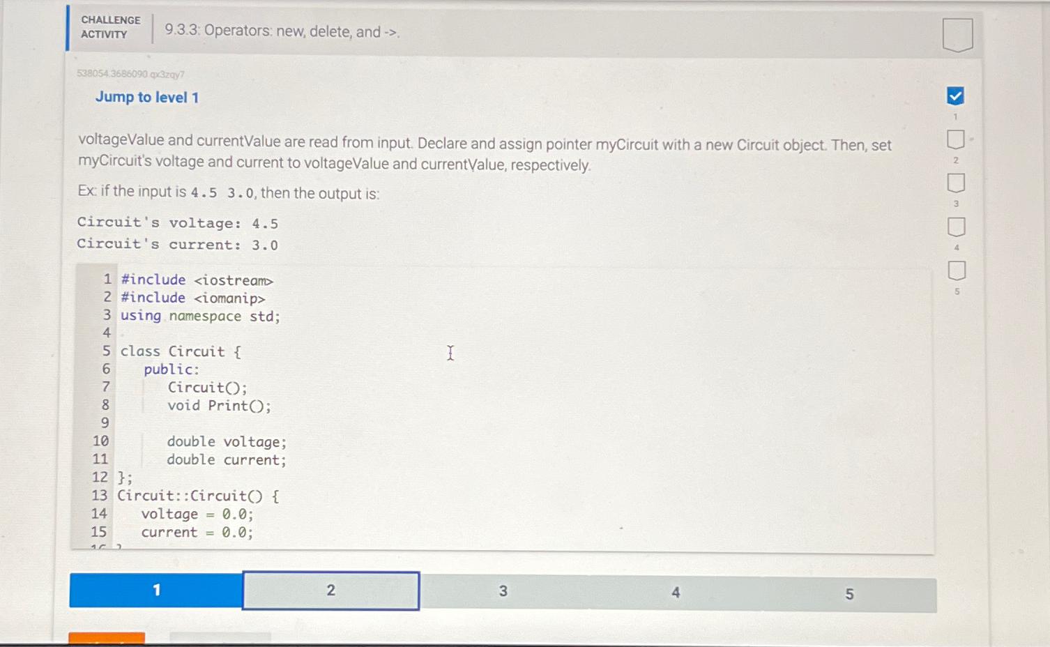 Solved CHALLENGEACTIVITY9.3.3: Operators: new, delete, and | Chegg.com