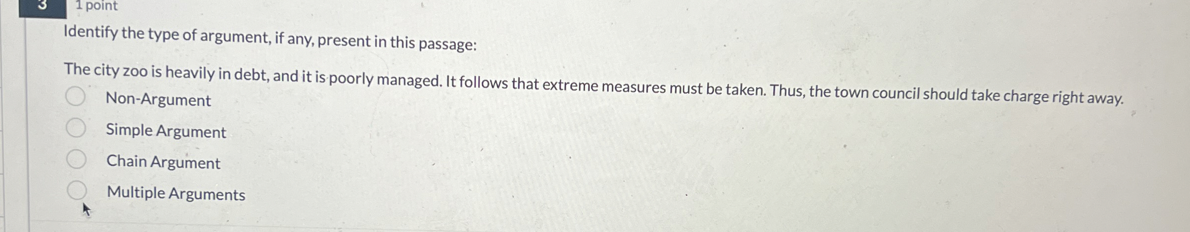 Solved Identify the type of argument, if any, present in | Chegg.com