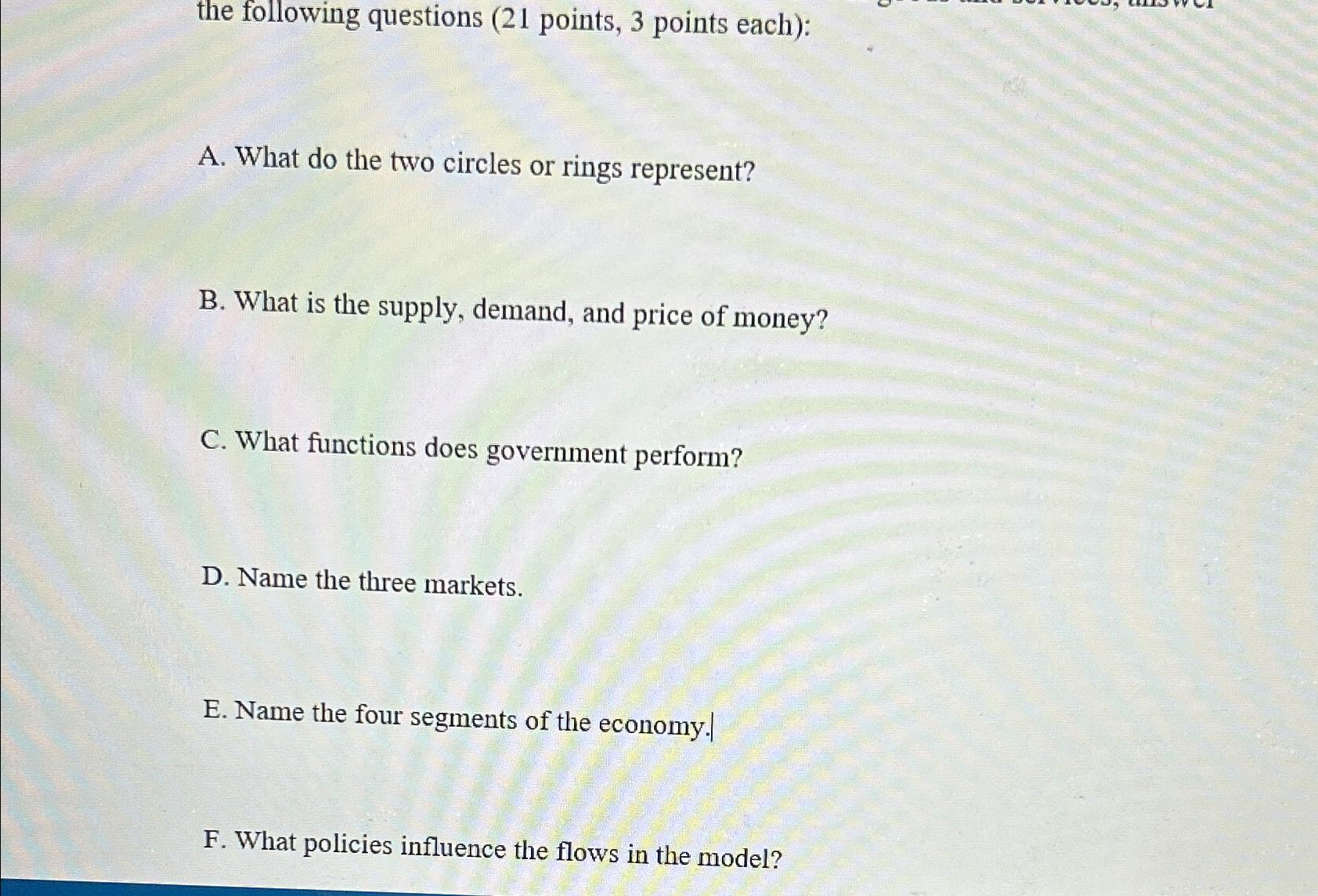 Solved the following questions ( 21 ﻿points, 3 ﻿points | Chegg.com