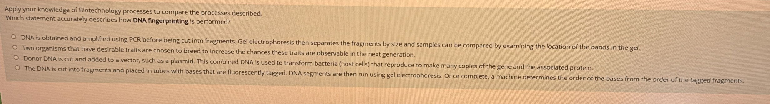 Solved Apply your knowledge of Biotechnology processes to | Chegg.com