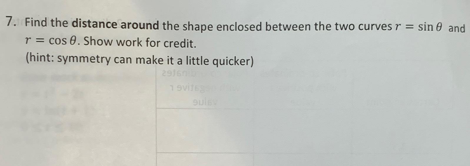 Solved Find the distance around the shape enclosed between | Chegg.com