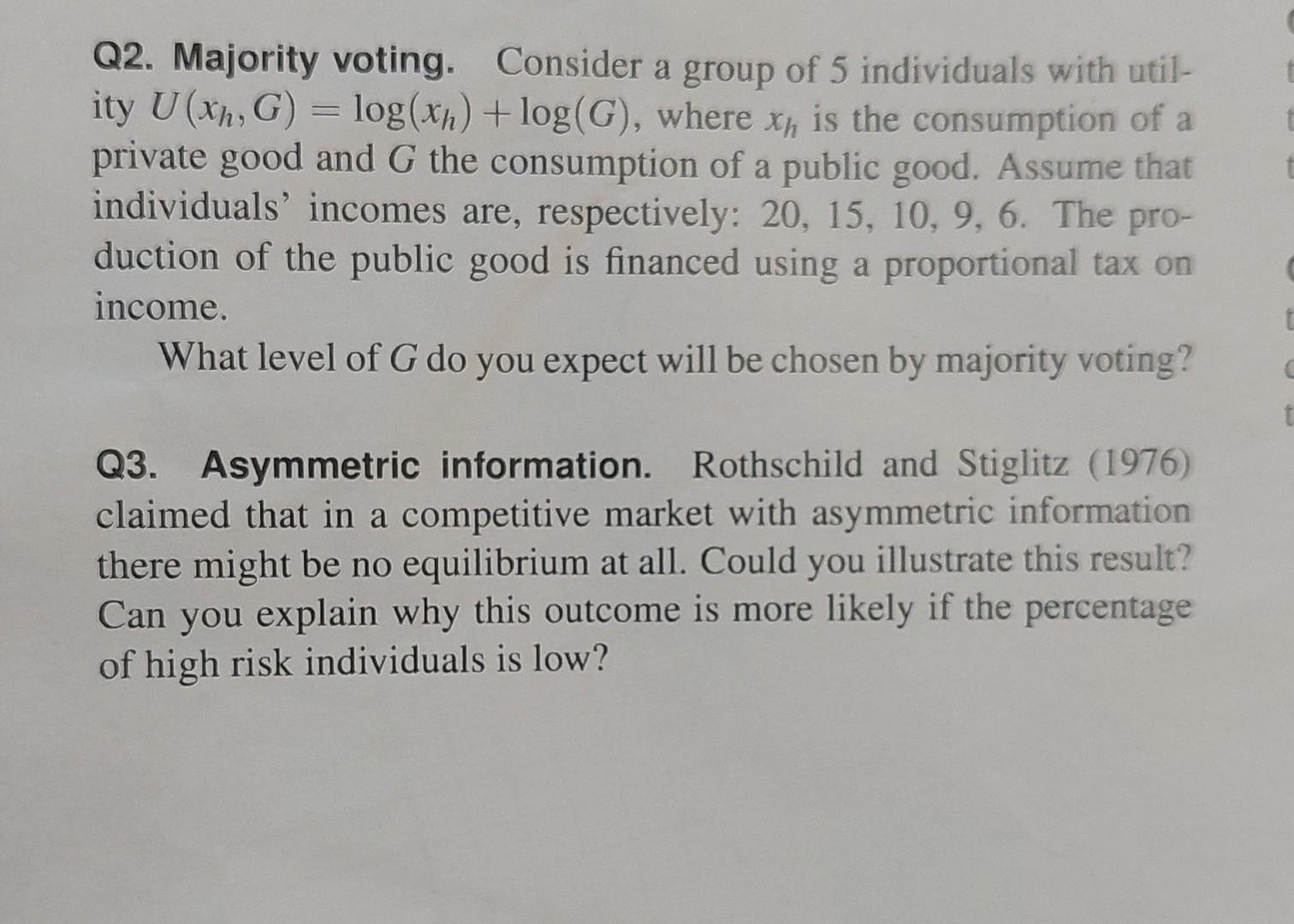 Solved Q2. Majority voting. Consider a group of 5 | Chegg.com