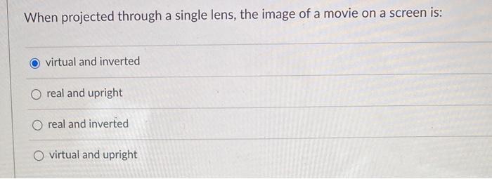 Solved When projected through a single lens, the image of a | Chegg.com