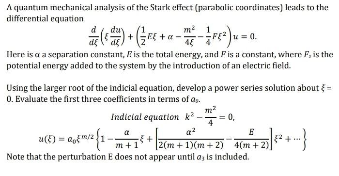 Solved A quantum mechanical analysis of the Stark effect | Chegg.com