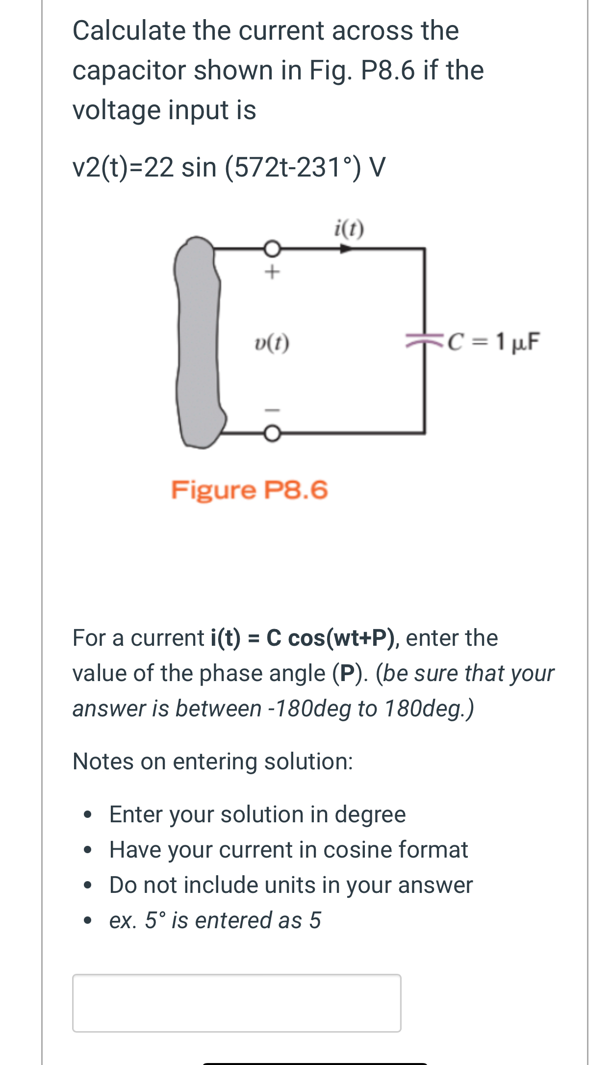 Solved Calculate the current across the capacitor shown in | Chegg.com