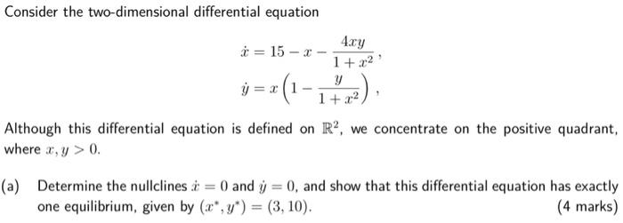 Solved Consider the two-dimensional differential equation | Chegg.com Solved Consider the two-dimensional differential equation | Chegg.com