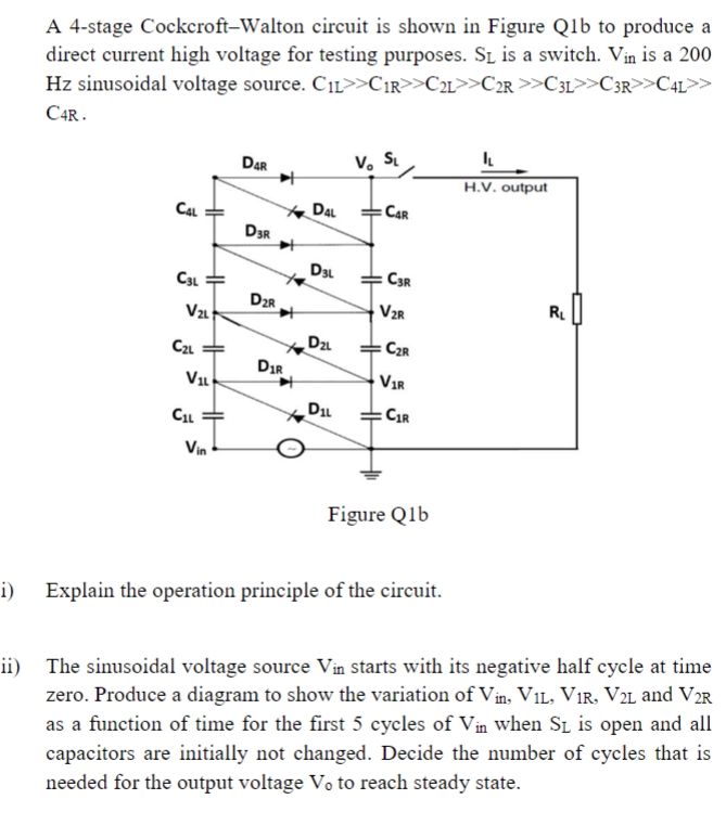 Solved A 4-stage Cockcroft-Walton circuit is shown in Figure | Chegg.com