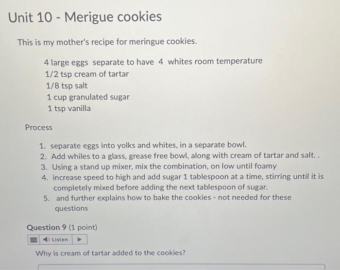 Solved This is my mother's recipe for meringue cookies. 4 | Chegg.com