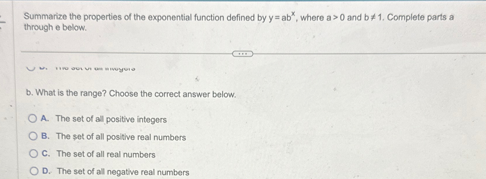 Solved Summarize the properties of the exponential function | Chegg.com