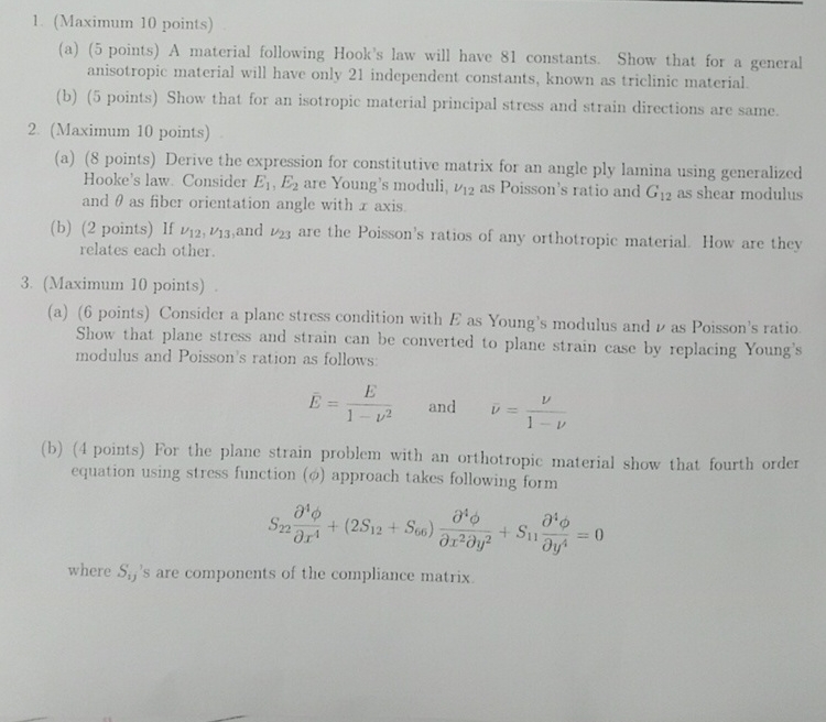 Solved by an EXPERT (Maximum 10 ﻿points)(a) (5 ﻿points) ﻿A material | Chegg.com