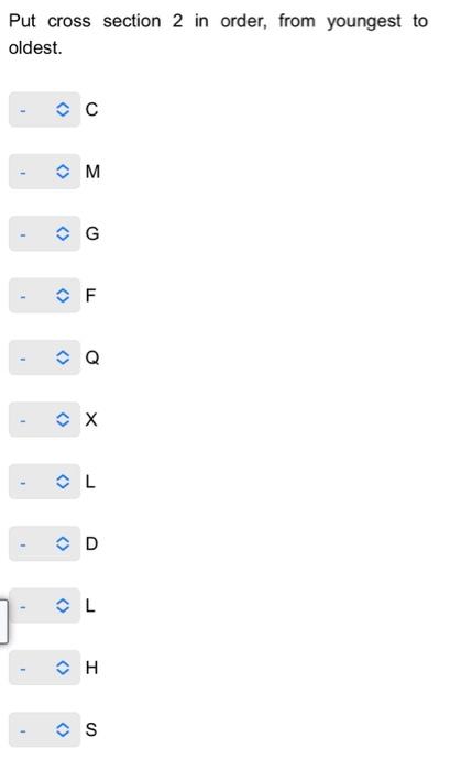 Solved Put cross section 2 in order, from youngest to | Chegg.com