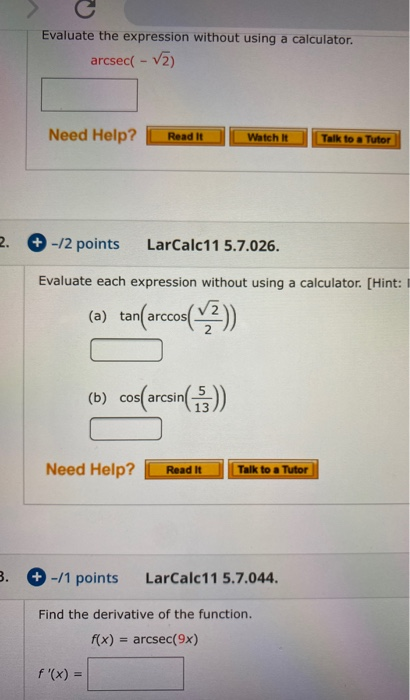 Solved Evaluate the expression without using a calculator. | Chegg.com