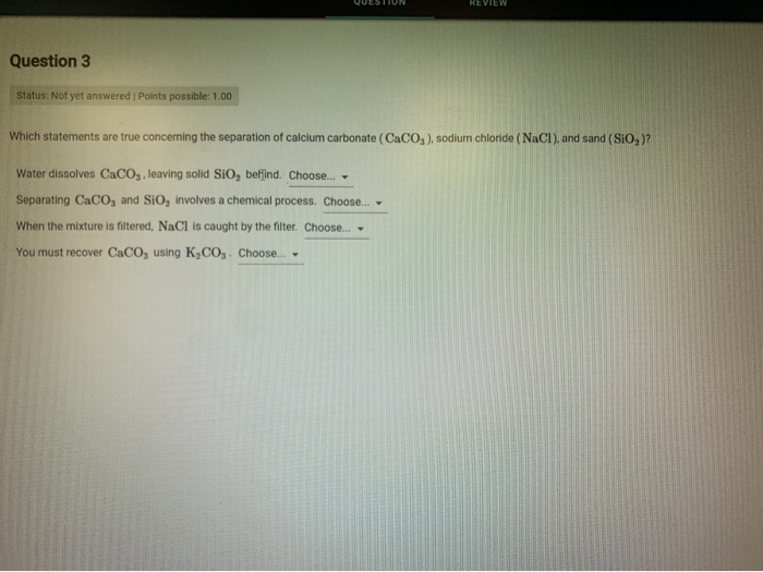 Solved REVIEW Question 3 Status: Not yet answered Points | Chegg.com