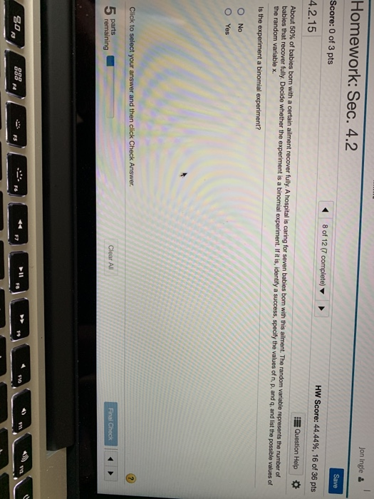 Solved Homework: Sec. 4.2 Jon Ingle & Score: 0 of 3 pts Save | Chegg.com