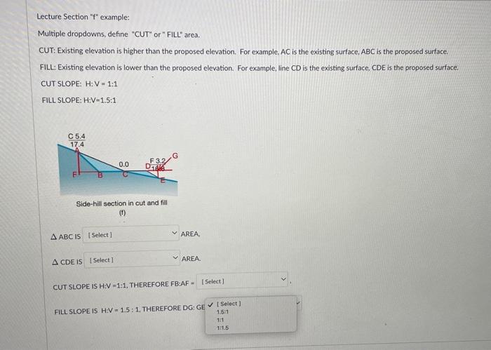 Solved Lecture Section "f" example: Multiple dropdowns, | Chegg.com