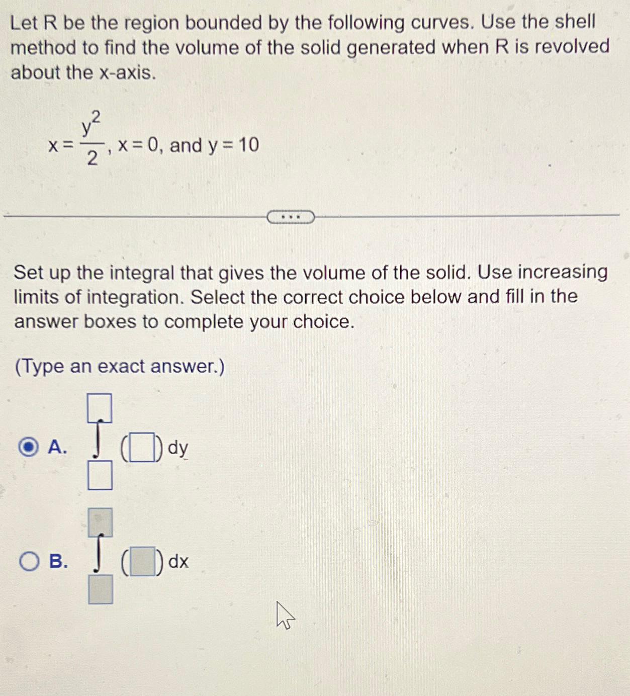 Solved Let R ﻿be the region bounded by the following curves. | Chegg.com