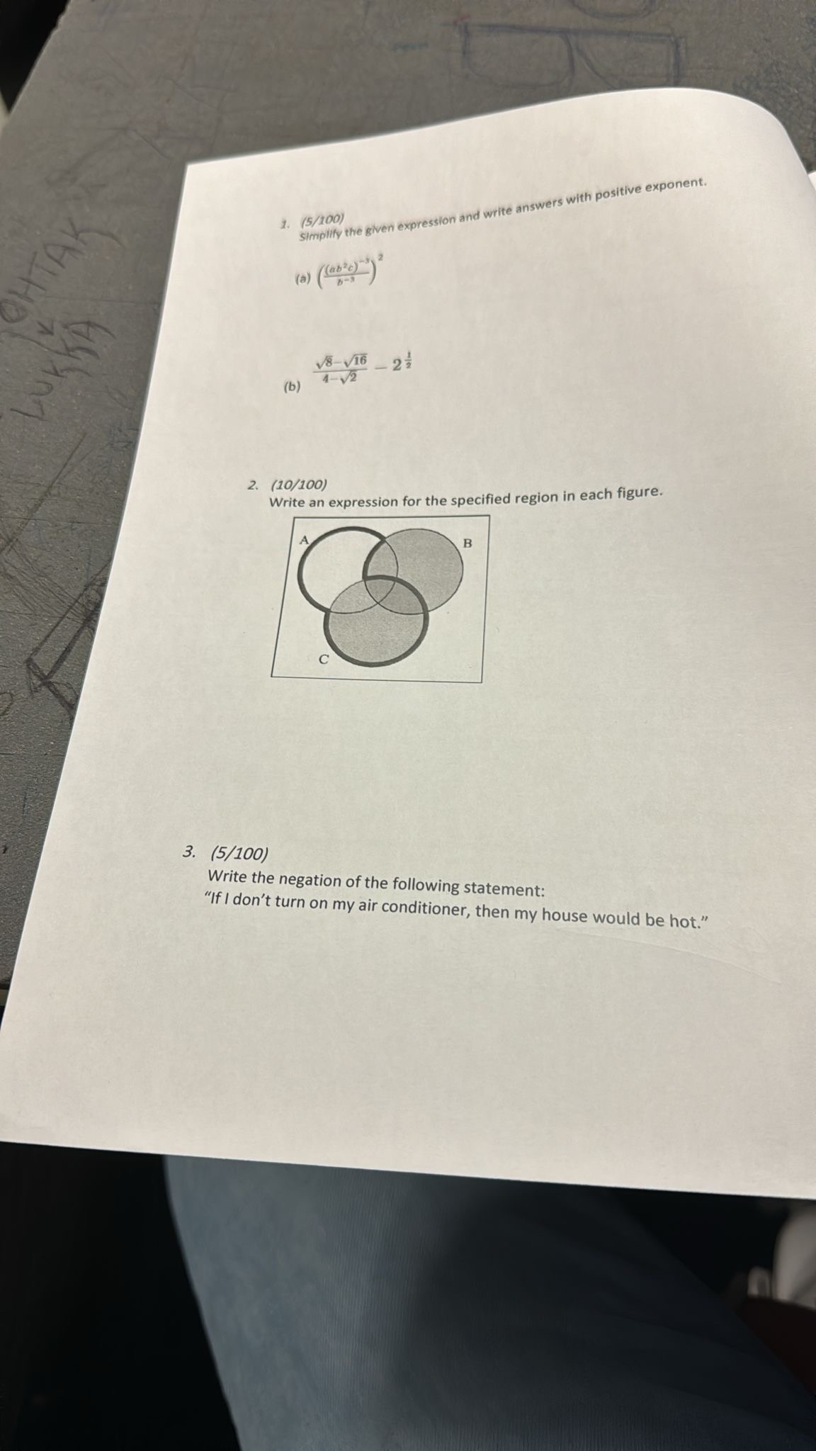 Solved (5100) ﻿Simplify the given expression and write | Chegg.com