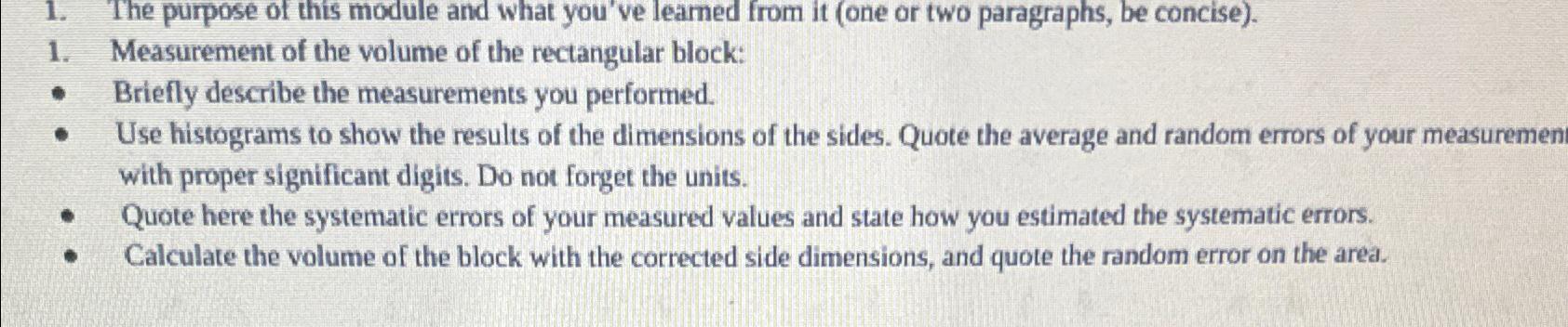 Solved The purpose of this module and what you've learned | Chegg.com
