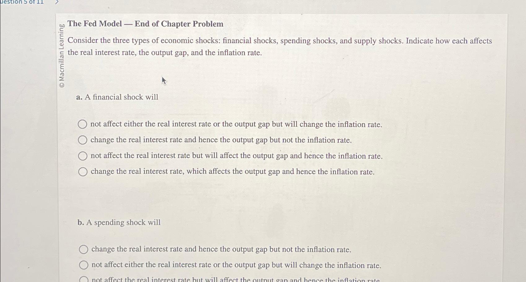 Solved The Fed Model — ﻿End of Chapter ProblemConsider the | Chegg.com