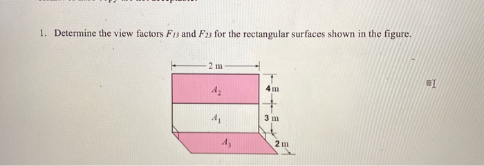 Solved 1. Determine the view factors F13 and F23 for the | Chegg.com