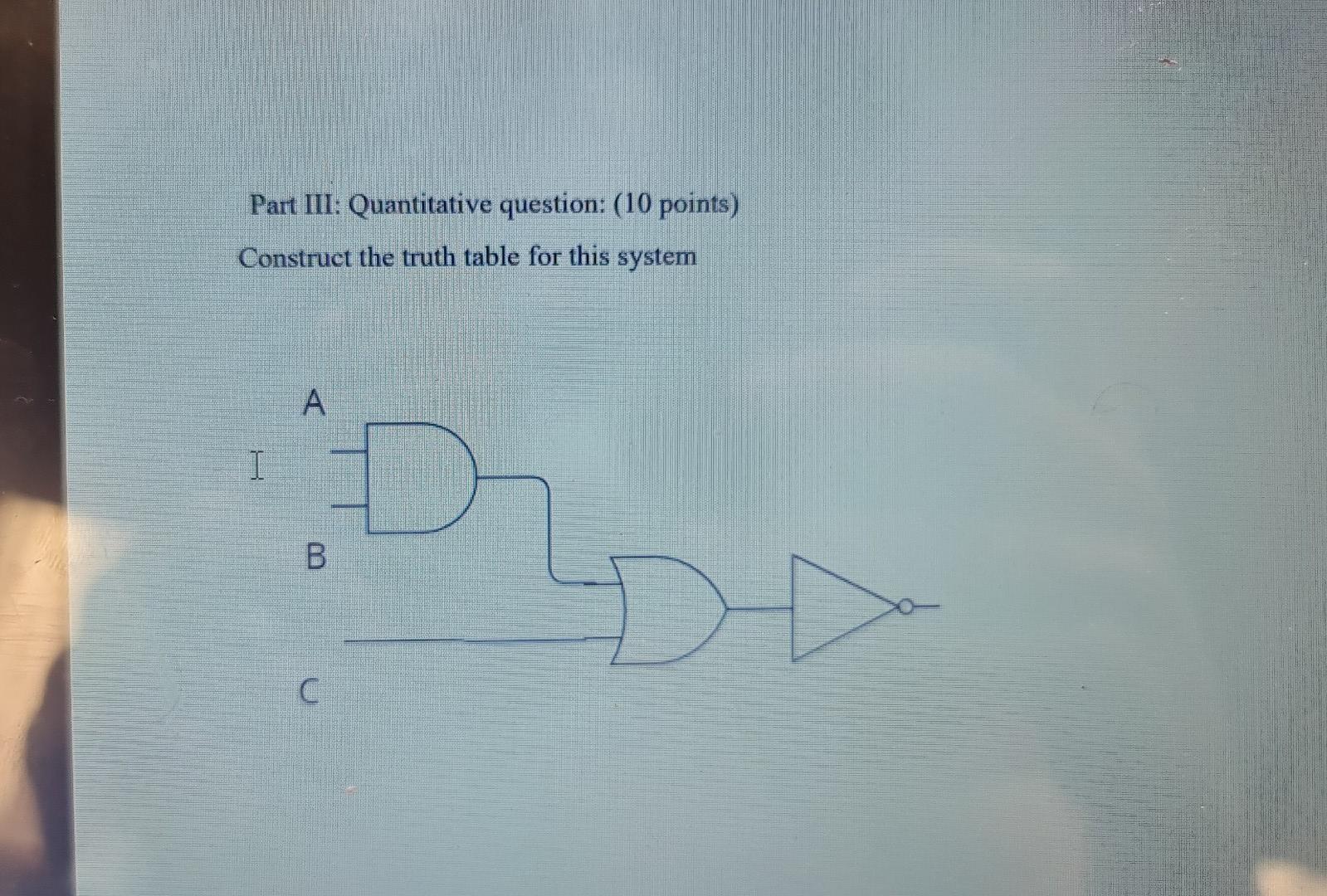 Solved Part III: Quantitative question: (10 points) | Chegg.com